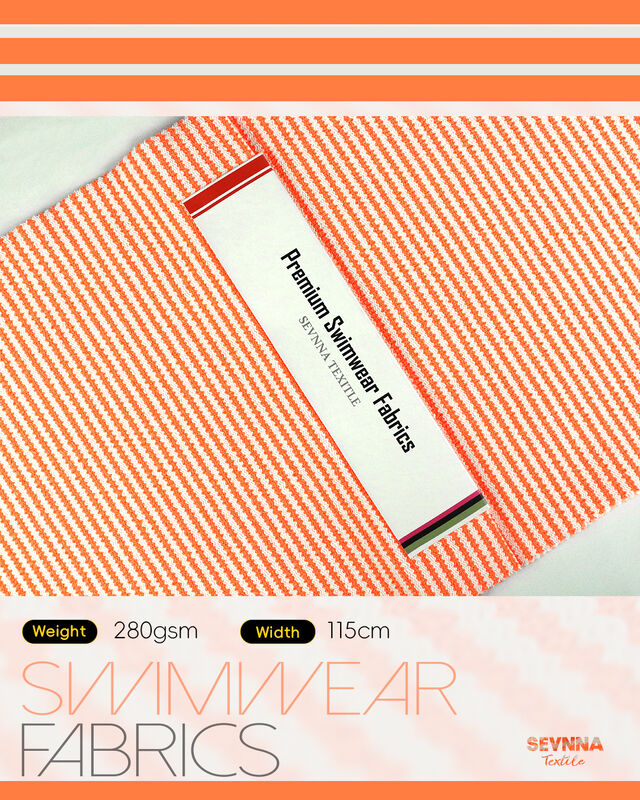 Premium Textured Swim Fabric with 95% Recycled Polyester + 5% Spandex ...