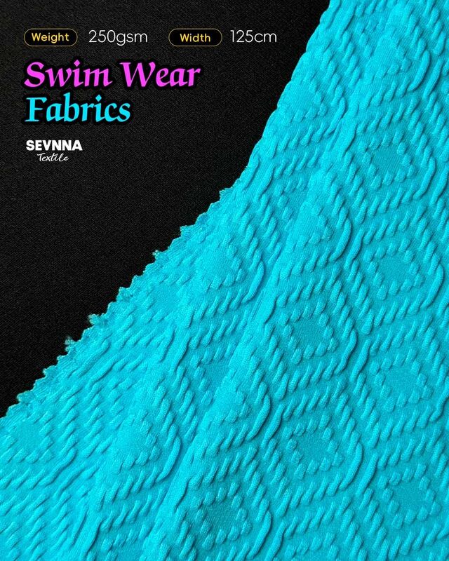 UPF 50+ Textured Swim Fabric with High Chlorine Resistance and 93% ...